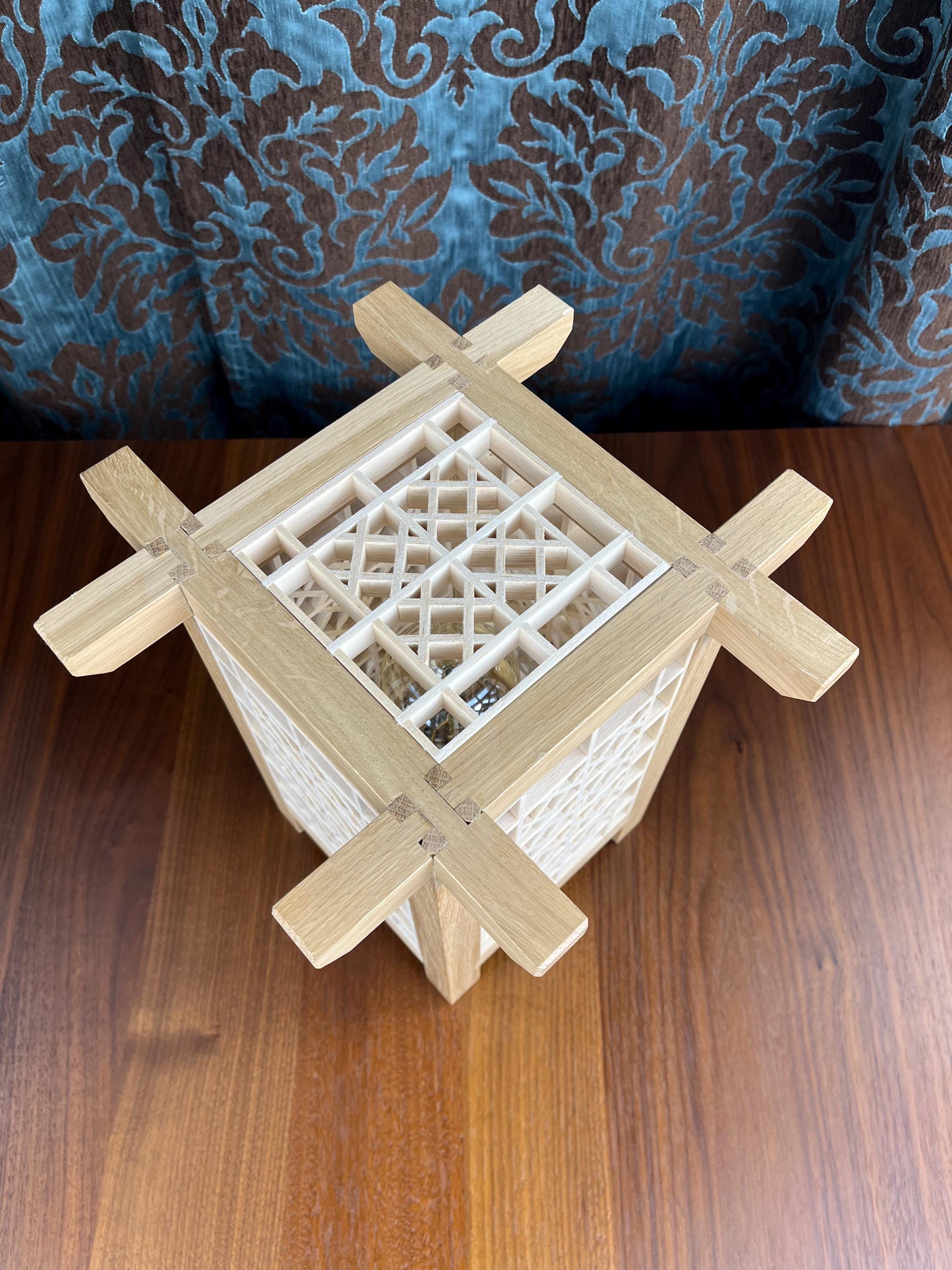 Japanese Style Shoji Lamp/lantern With Kumiko Panels (pattern 3) - Etsy