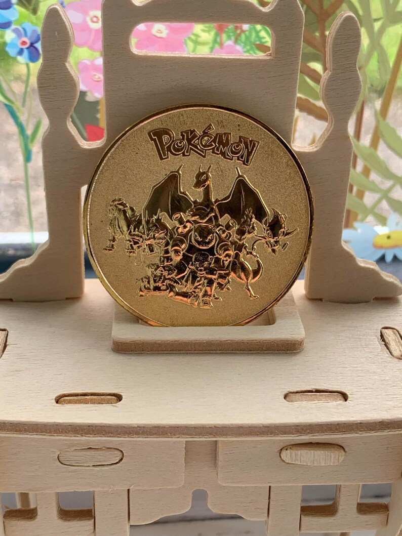Pokemon Golden Round Metal Coin Toys Anime Pikachu - Etsy