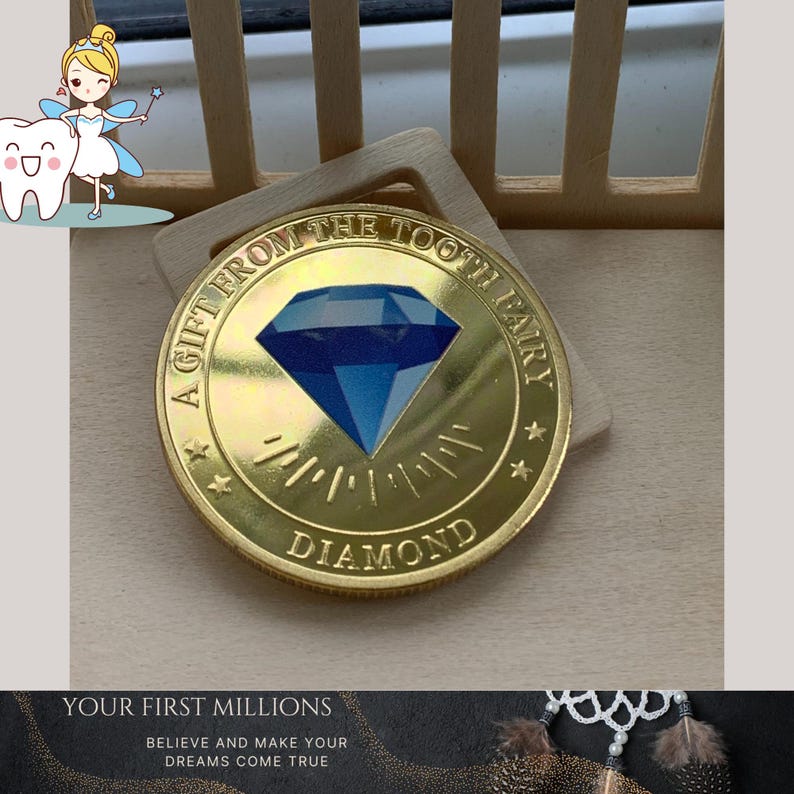 Tooth Fairy Gift Gold Coin Colorful – Unique Keepsake for Kids Your ...