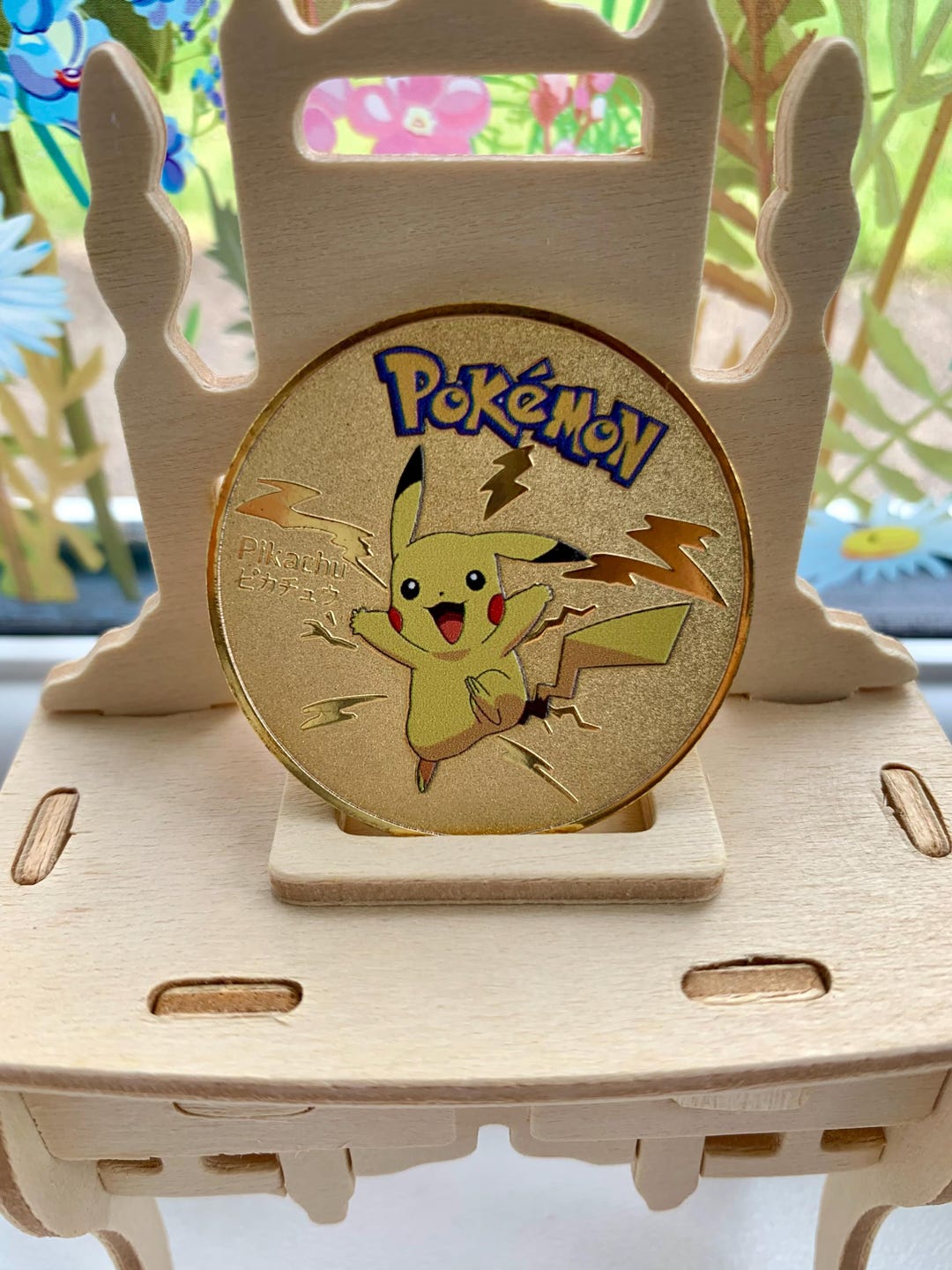 Pokemon Golden Round Metal Coin Toys Anime Pikachu - Etsy