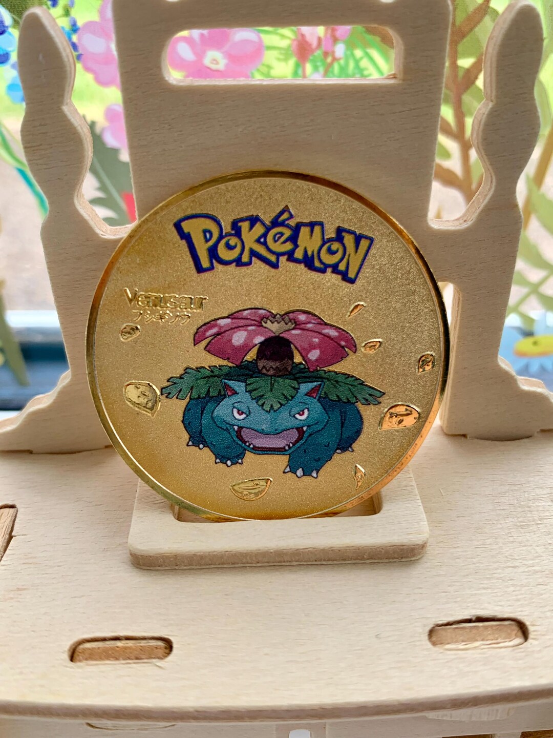 Pokemon Golden Round Metal Coin Toys Anime Venosaur - Etsy
