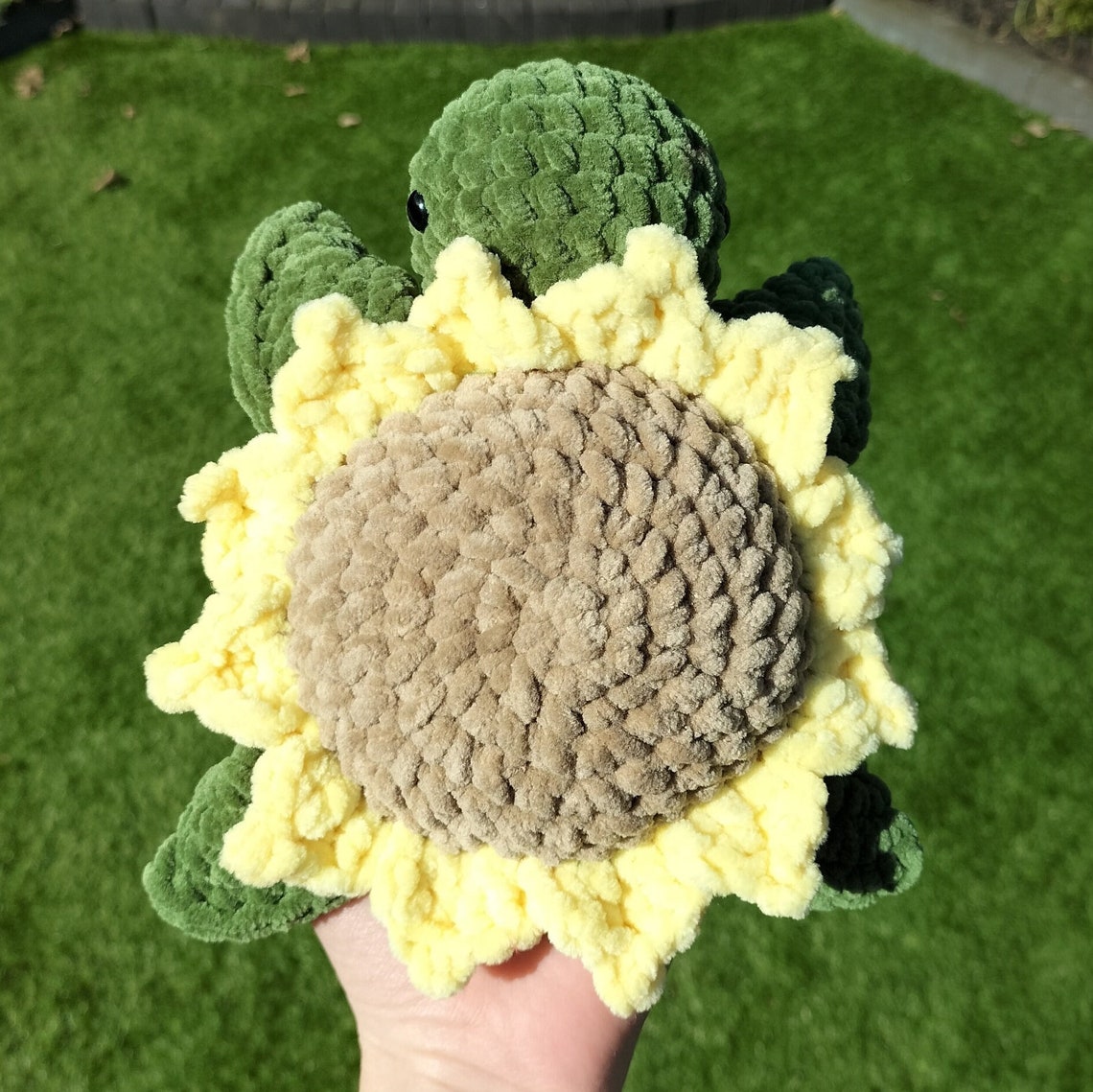 Sunflower Turtle Crochet Plushie Amigurumi Stuffed Animal - Etsy