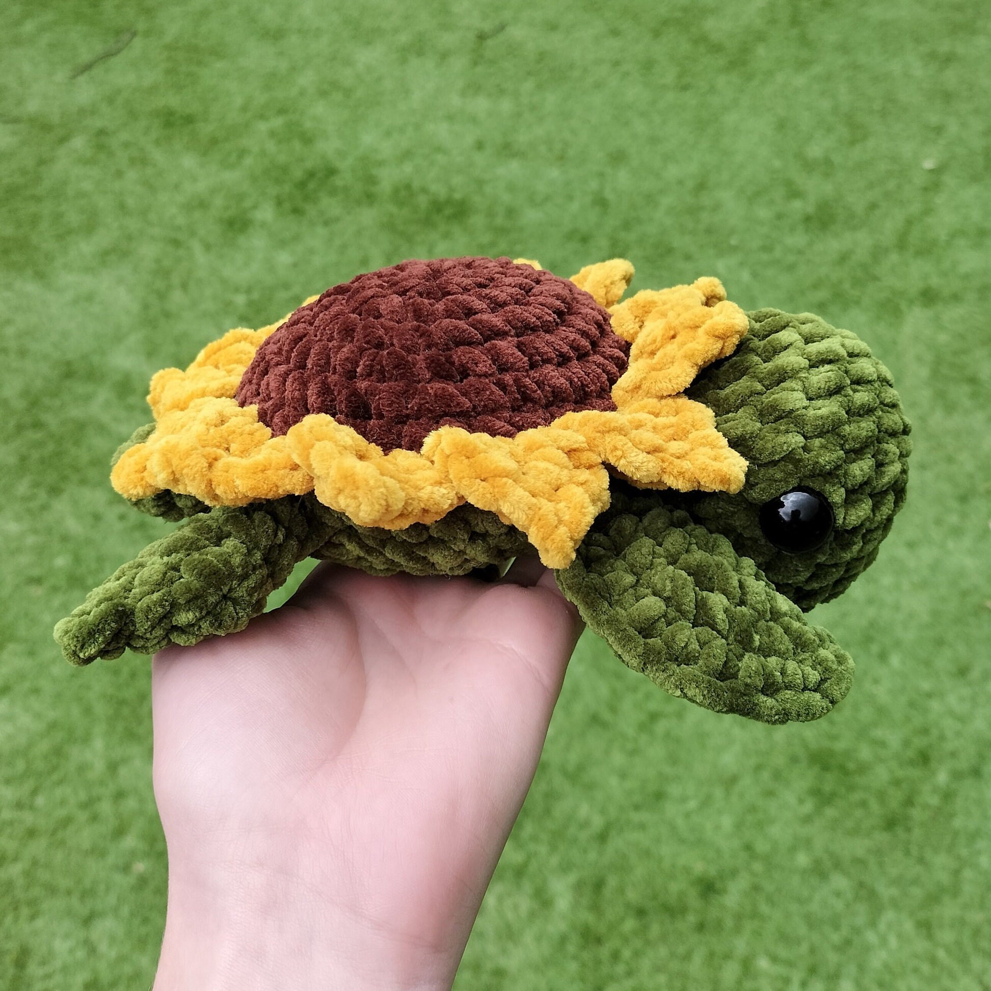 Sunflower Turtle Crochet Plushie Amigurumi Stuffed Animal - Etsy