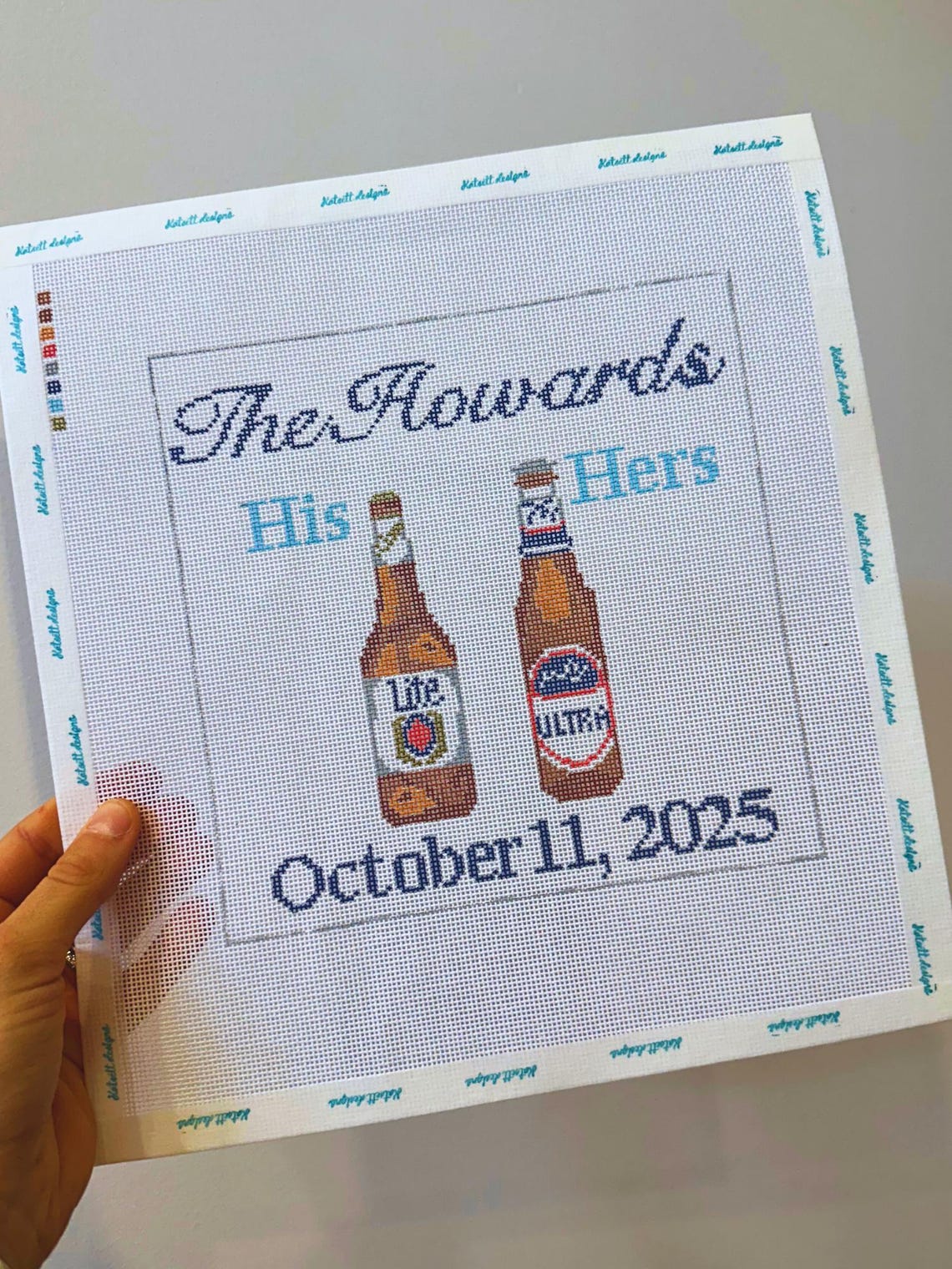 CUSTOM WEDDING | Drink Sign | Needlepoint Canvas | Hand-painted ...