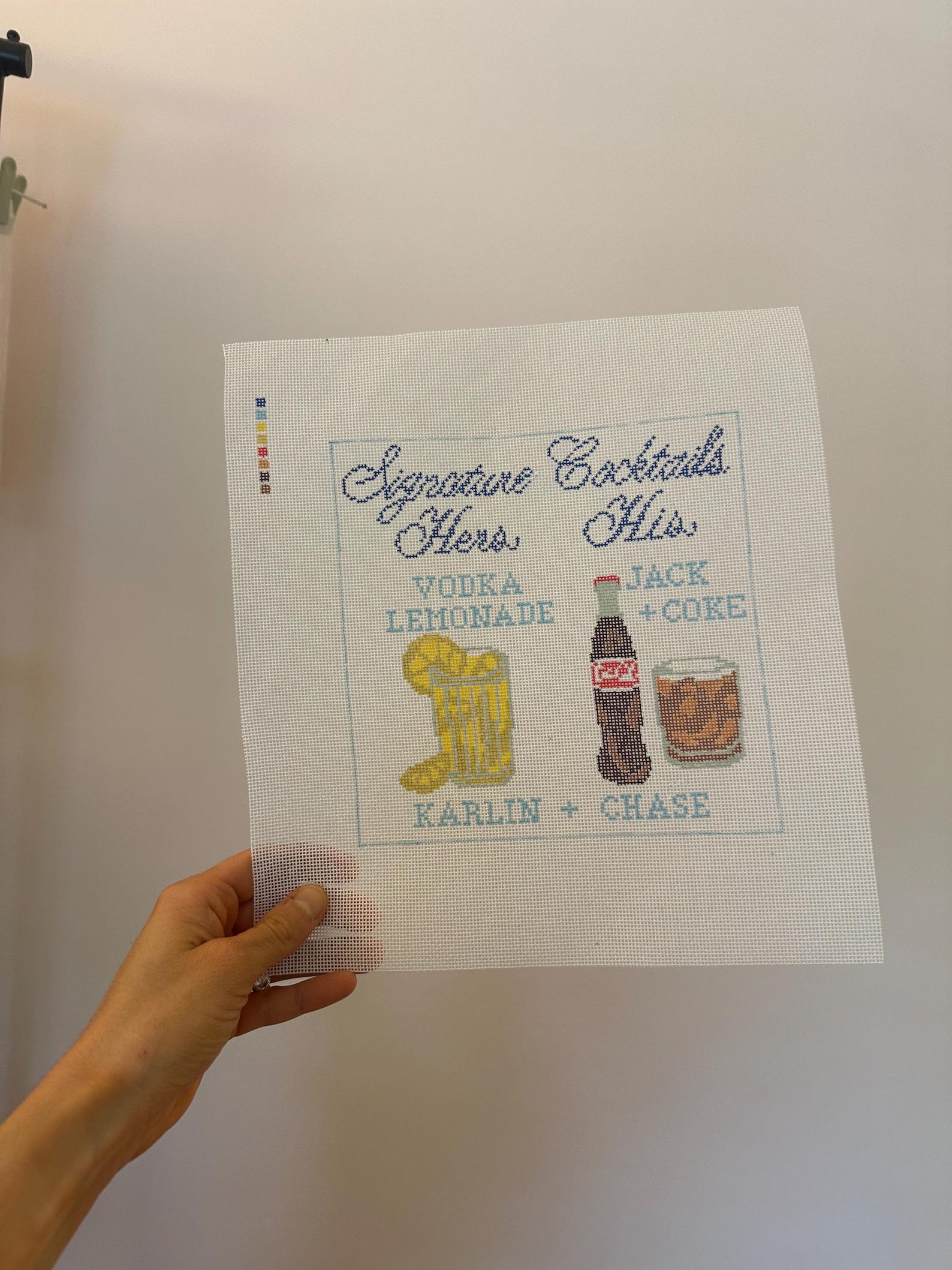 CUSTOM WEDDING | Drink Sign | Needlepoint Canvas | Hand-painted ...