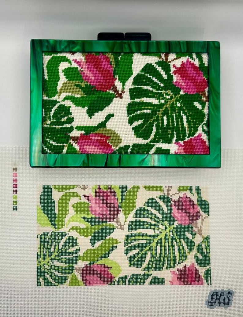 Jungle Gal Needlepoint Canvas | Hand-painted & Stitch-painted on 18 ...