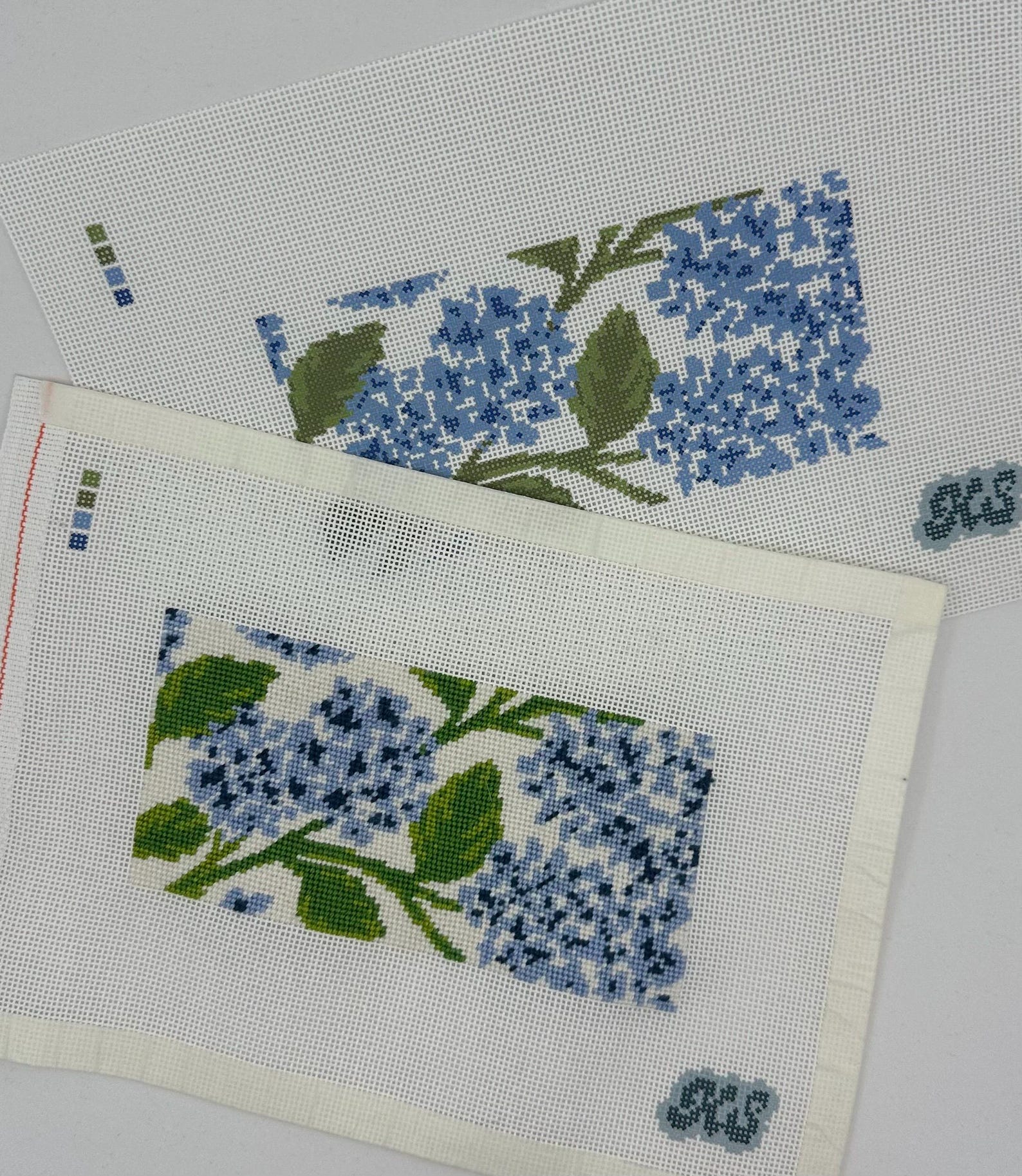Blue Hydrangeas Needlepoint Canvas | Hand-painted & Stitch-painted on ...