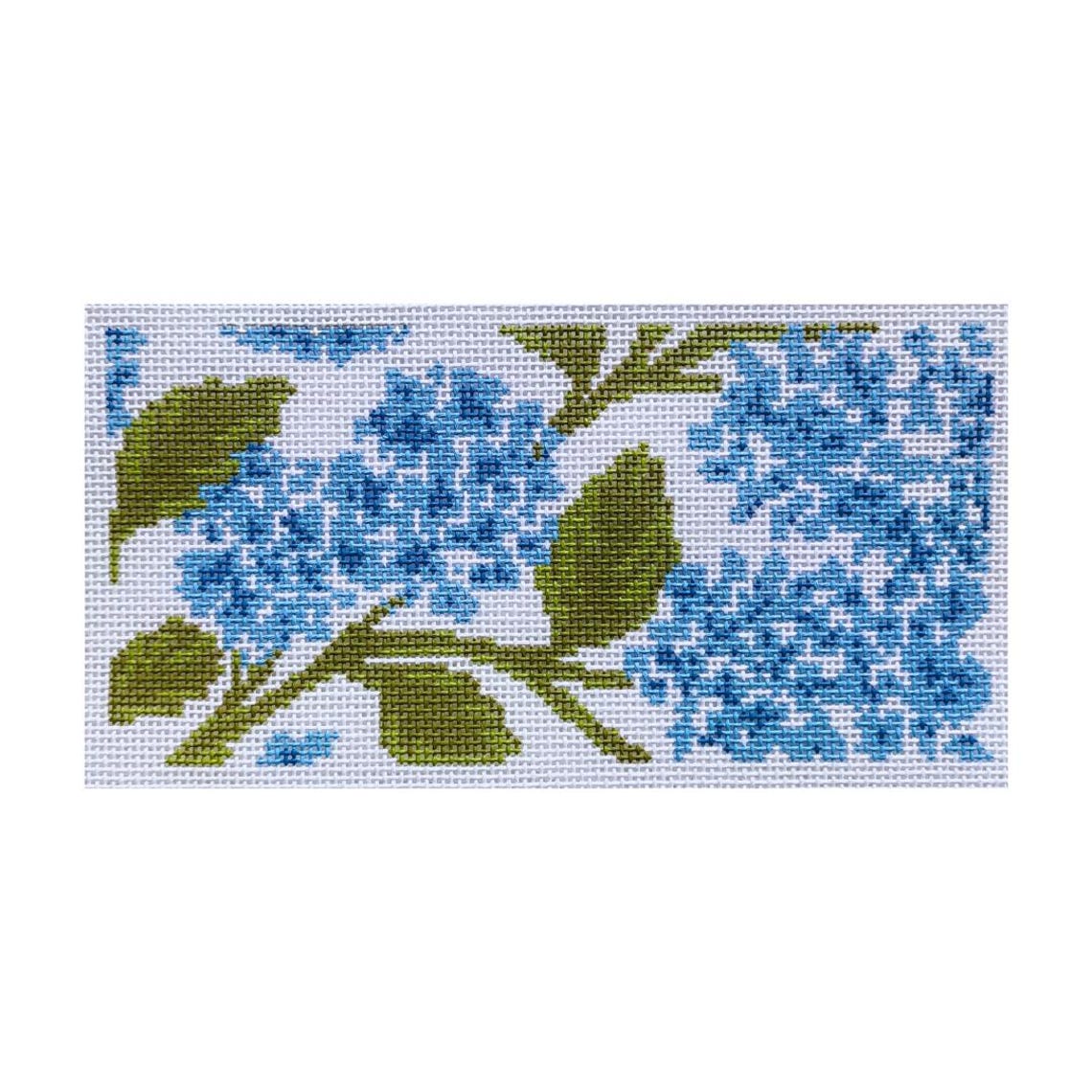 Blue Hydrangeas Needlepoint Canvas | Hand-painted & Stitch-painted on ...