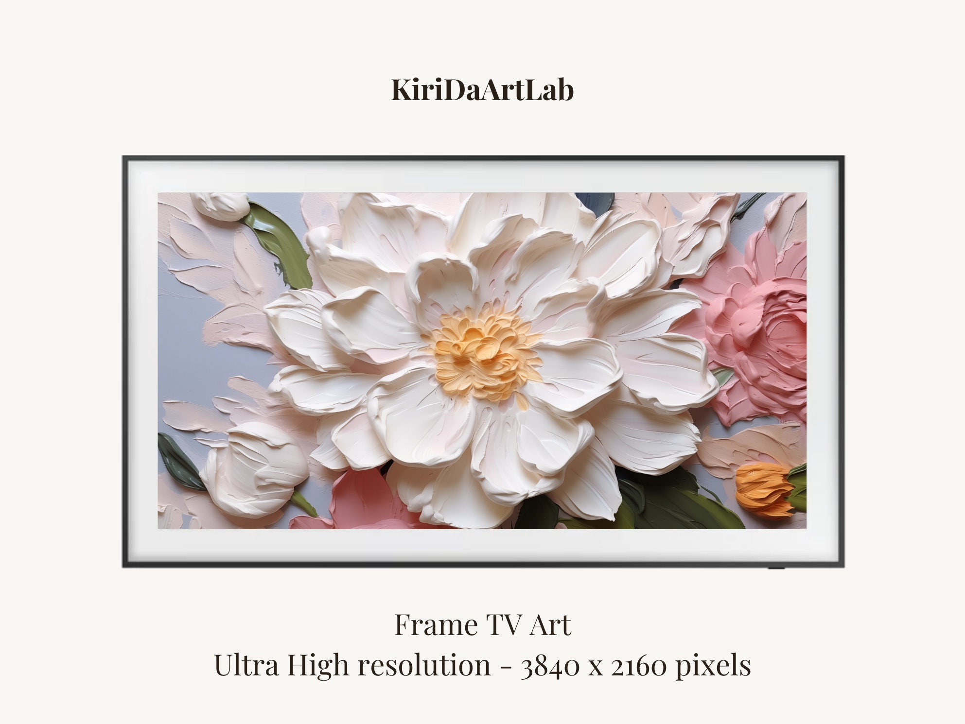 Samsung Frame Tv Art, Abstract Flower Painting, Floral Painting Digital ...