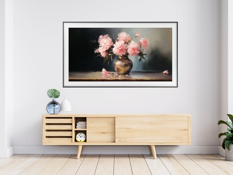 Samsung Frame Art Spring, Vintage Peony Flower Frame TV Art, Spring ...