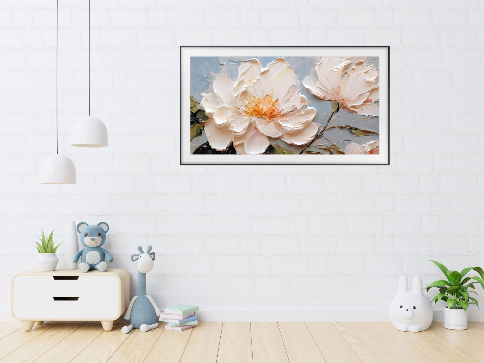 Frame TV Art Abstract Flower, Textured 3D Flower for Frame TV, Floral ...