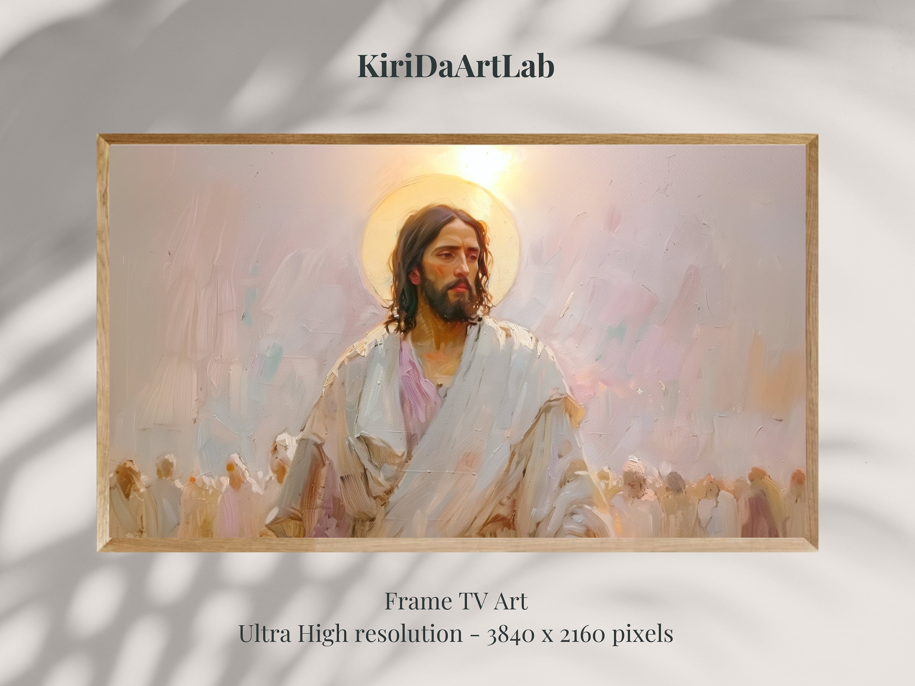 Spring Frame TV Art, Jesus Walking, Christian Religious Oil Painting ...