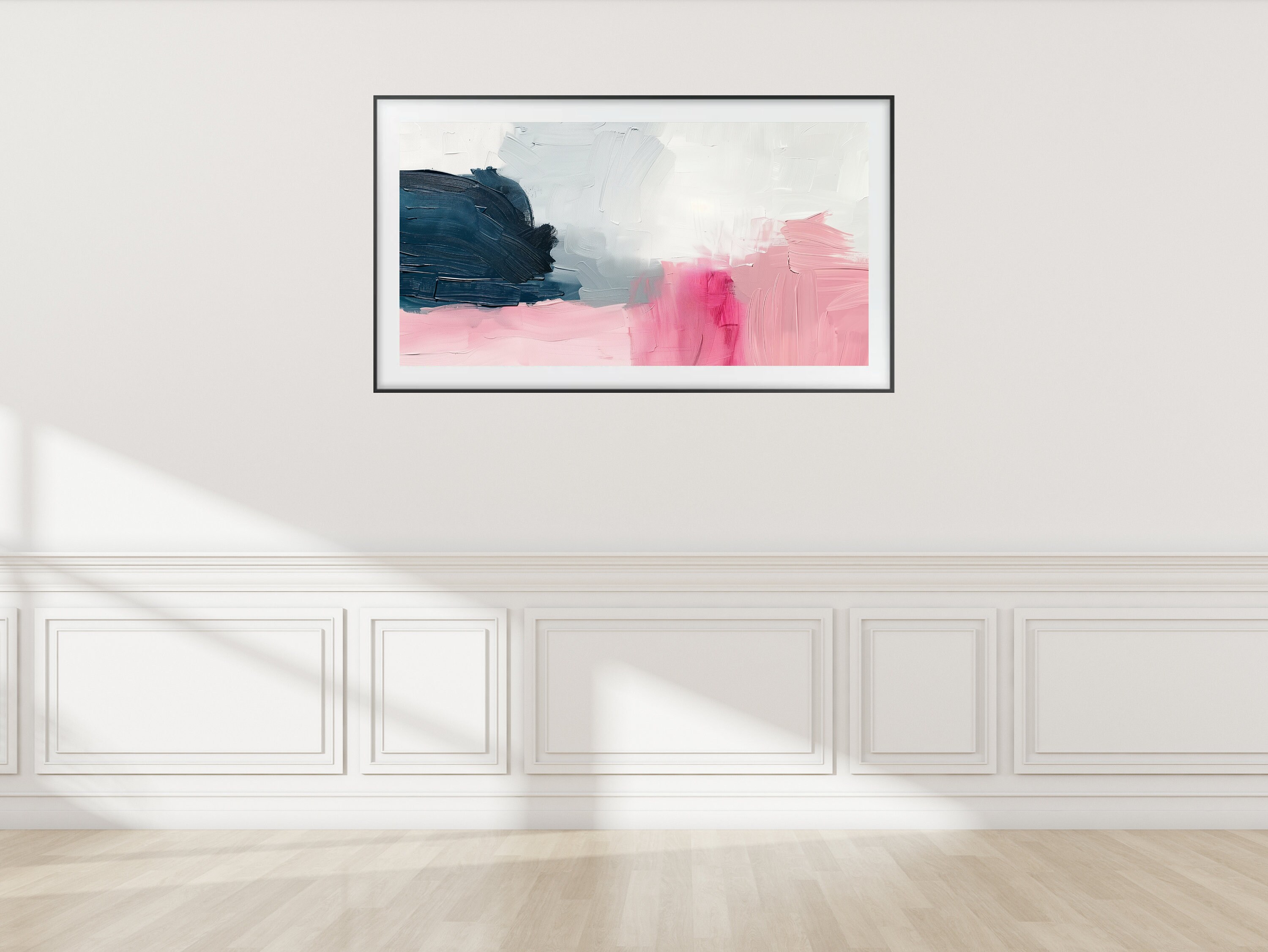 Samsung Frame TV Art Pink Abstract Painting, Frame TV Art Colourful ...