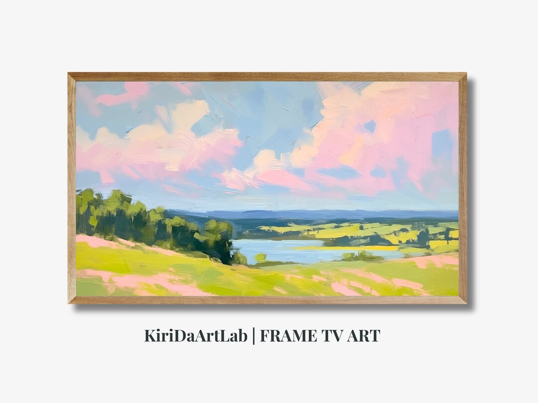 Samsung Frame Spring, Spring Frame Tv Art, Colorful Landscape Painting ...