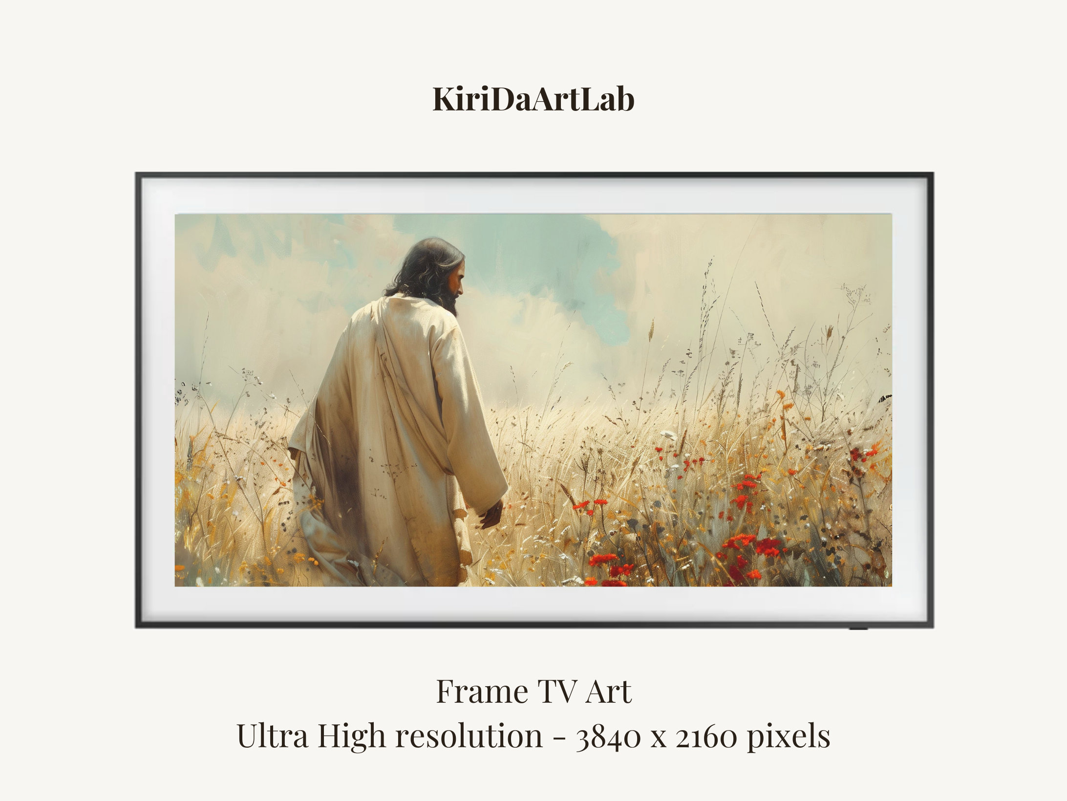 Samsung Frame TV Art, Amber Fields, Jesus, Religious Art, Jesus Christ ...