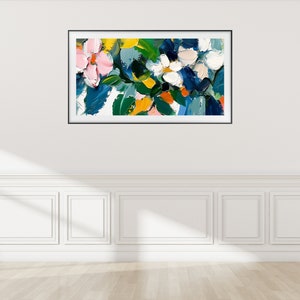 Samsung Frame TV Art, Modern Flower Painting, Samsung Art TV, Farmhouse ...