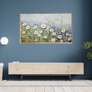 Frame TV Art Spring Wildflowers Oil Painting, Neutral Spring Decor ...