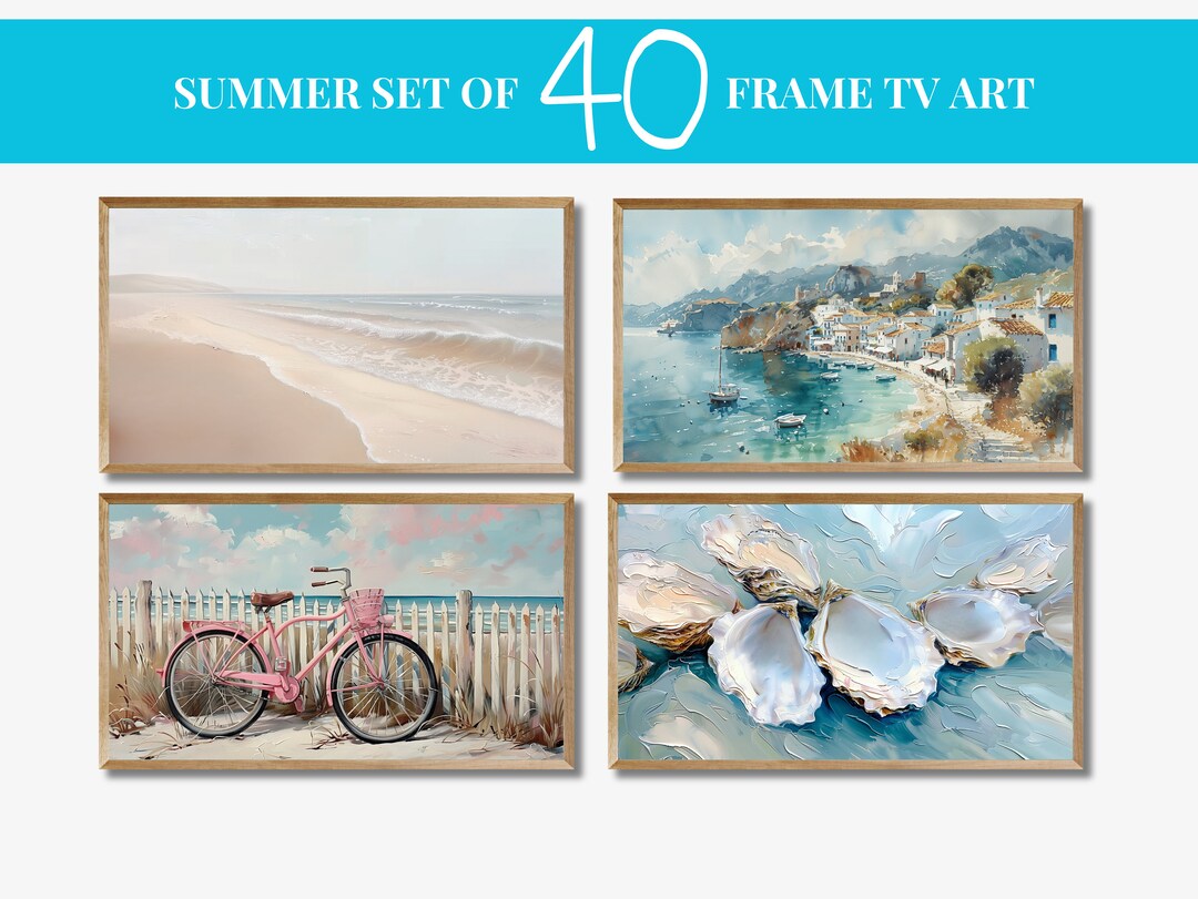 Samsung Frame TV Art Collection, Frame TV Summer Art Set of 40 ...