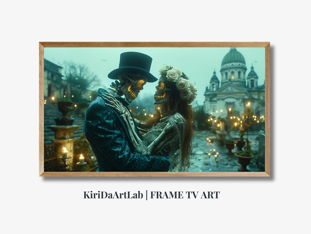 Halloween Art Frame TV, Funny Skeleton Print, Modern Digital Art for ...