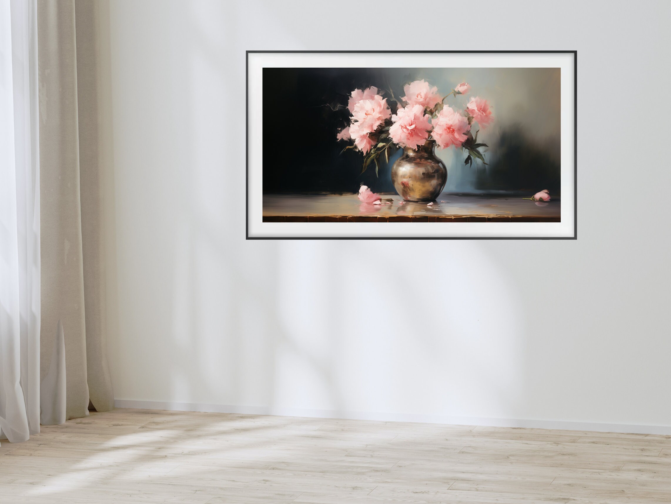 Samsung Frame Art Spring, Vintage Peony Flower Frame TV Art, Spring ...