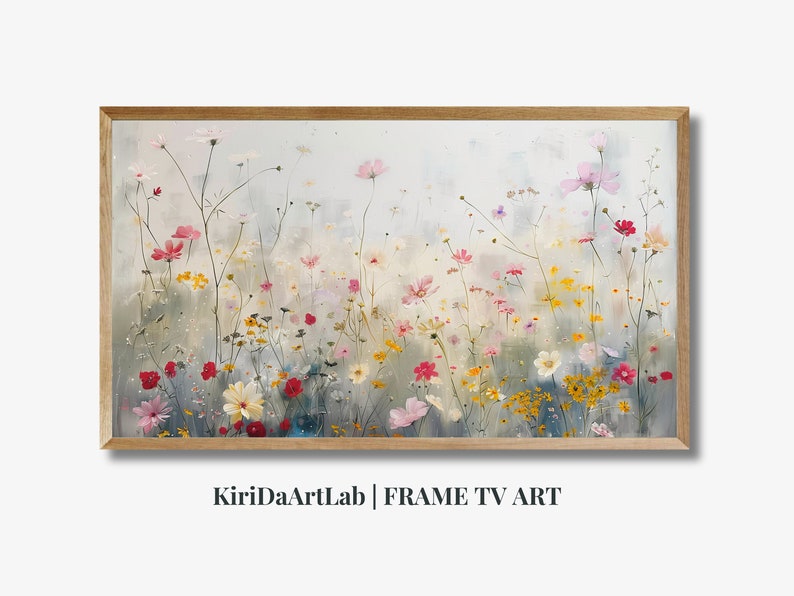 Samsung Frame TV Art, Frame TV Art Easter, Spring Wildflower Field ...