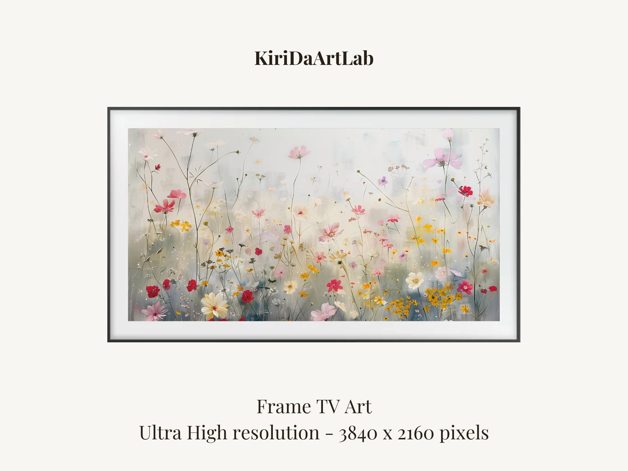 Samsung Frame TV Art, Frame TV Art Easter, Spring Wildflower Field ...