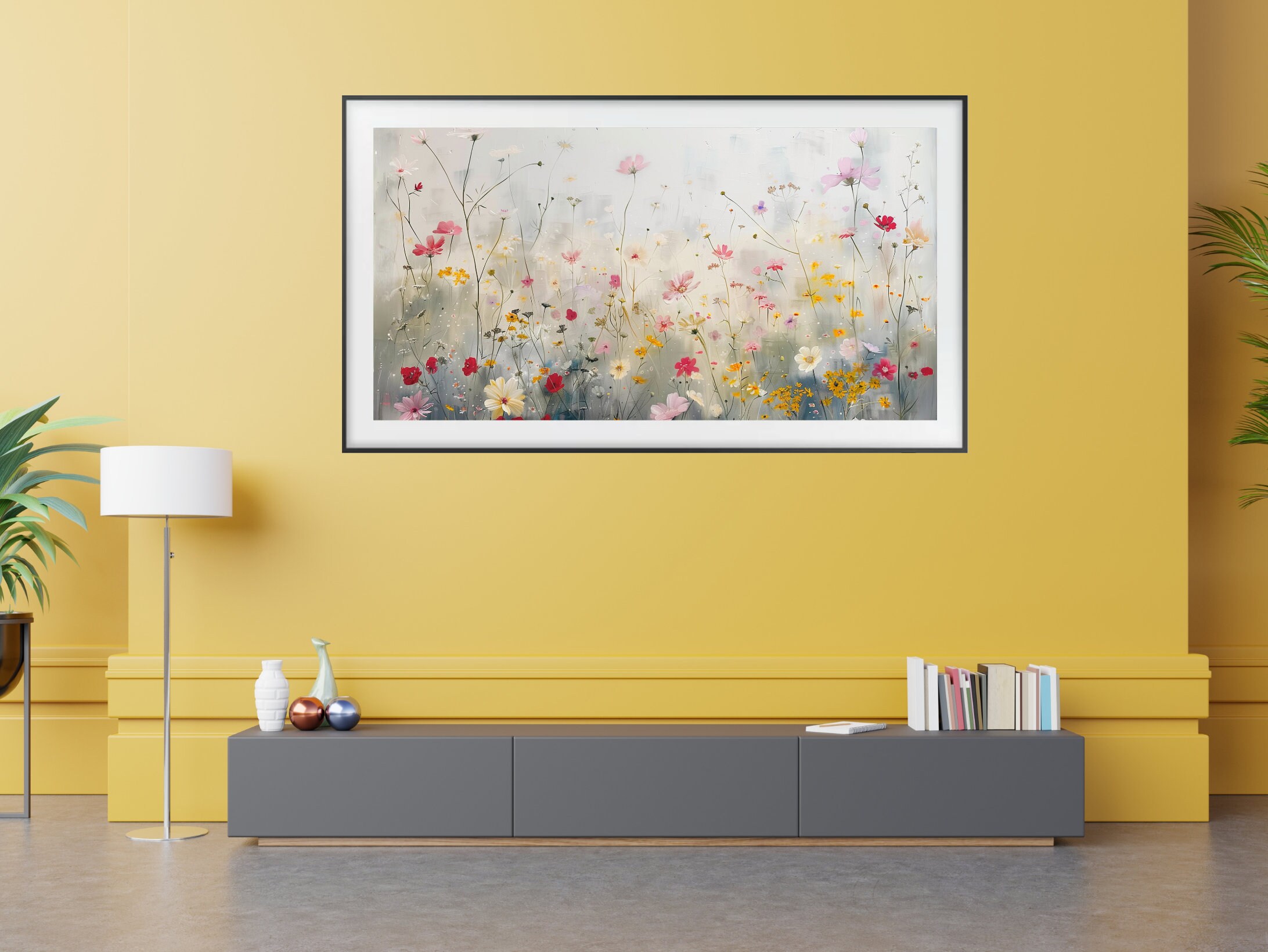 Samsung Frame TV Art, Frame TV Art Easter, Spring Wildflower Field ...