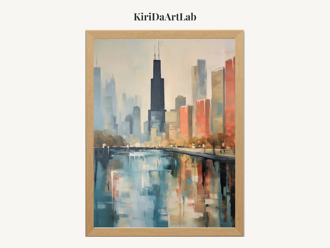 Chicago Art Print, Illinois Travel Poster, Chicago Print Poster, Lake ...