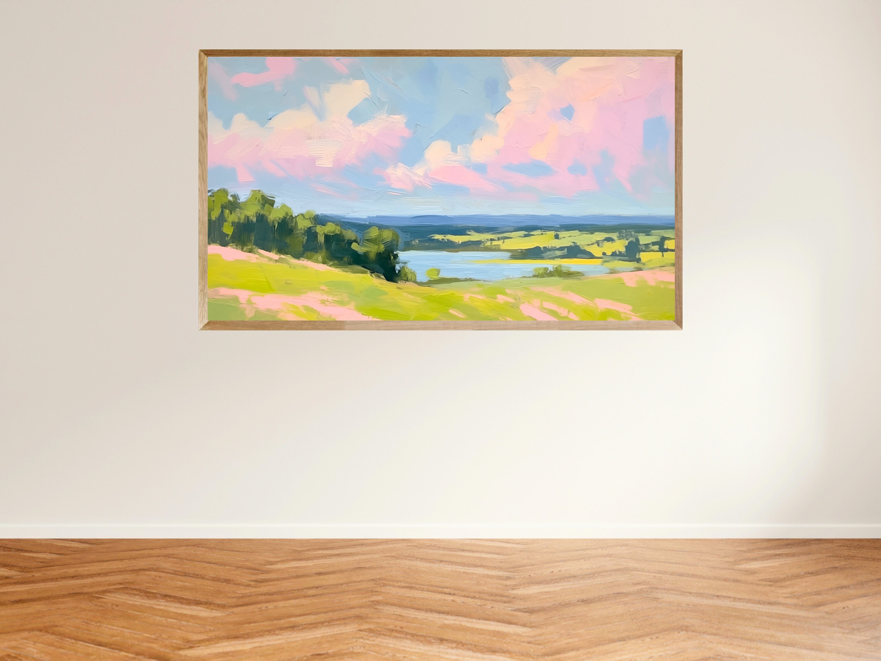 Samsung Frame Spring, Spring Frame Tv Art, Colorful Landscape Painting ...