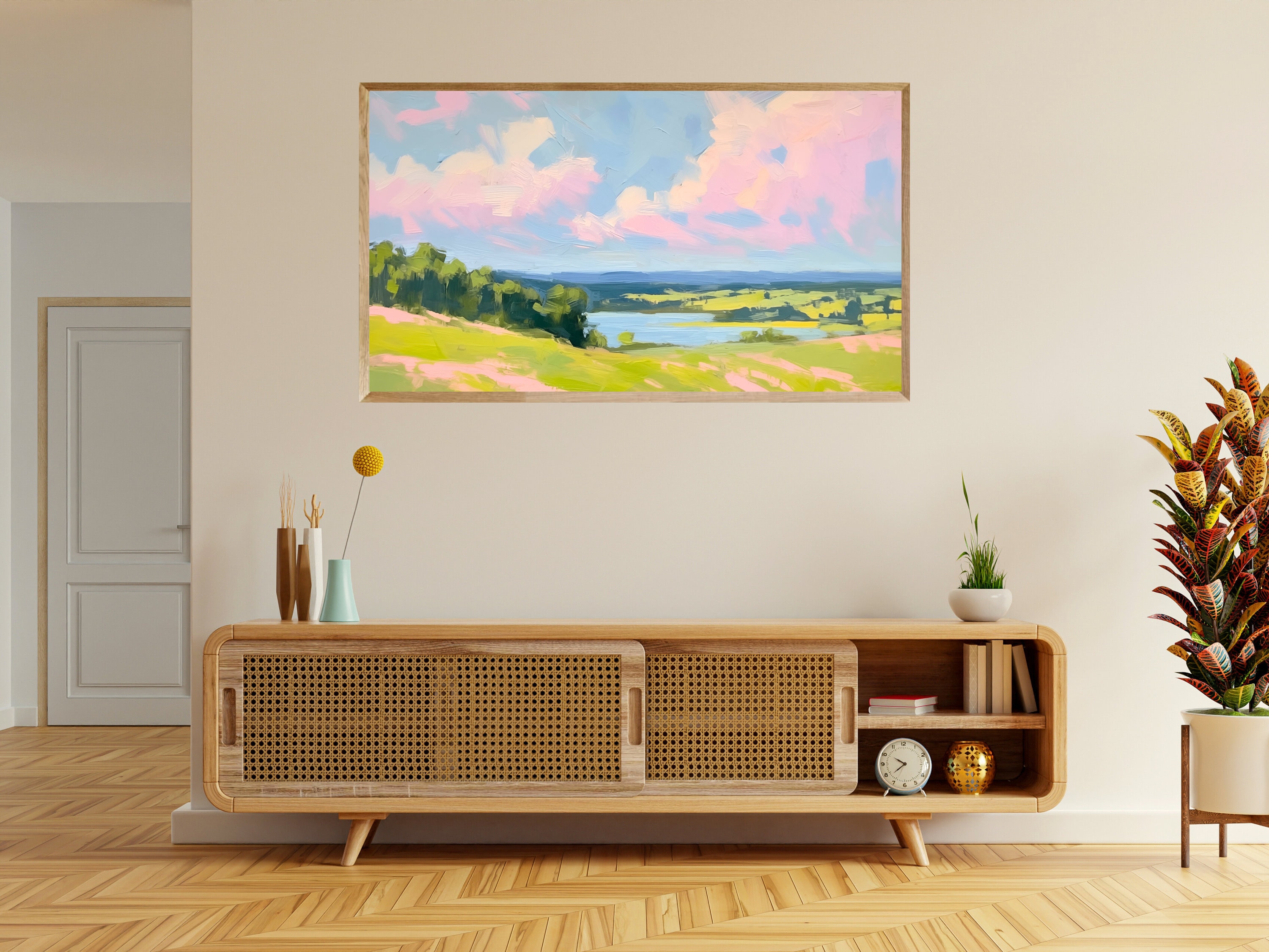 Samsung Frame Spring, Spring Frame Tv Art, Colorful Landscape Painting ...