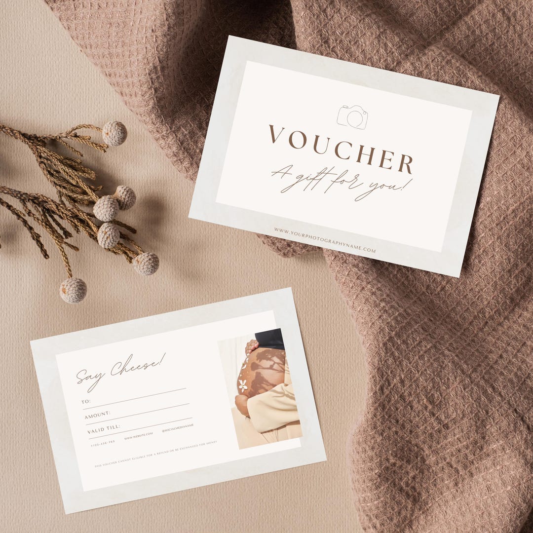 Photographer Gift Voucher Template, Editable Canva Template ...