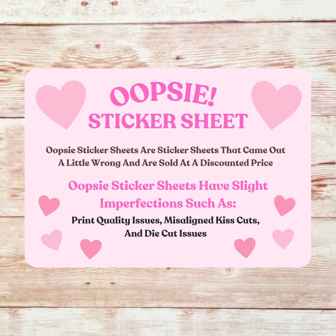 Oopsie! Sticker Sheet, Imperfect Planner Stickers at A Discounted Price ...