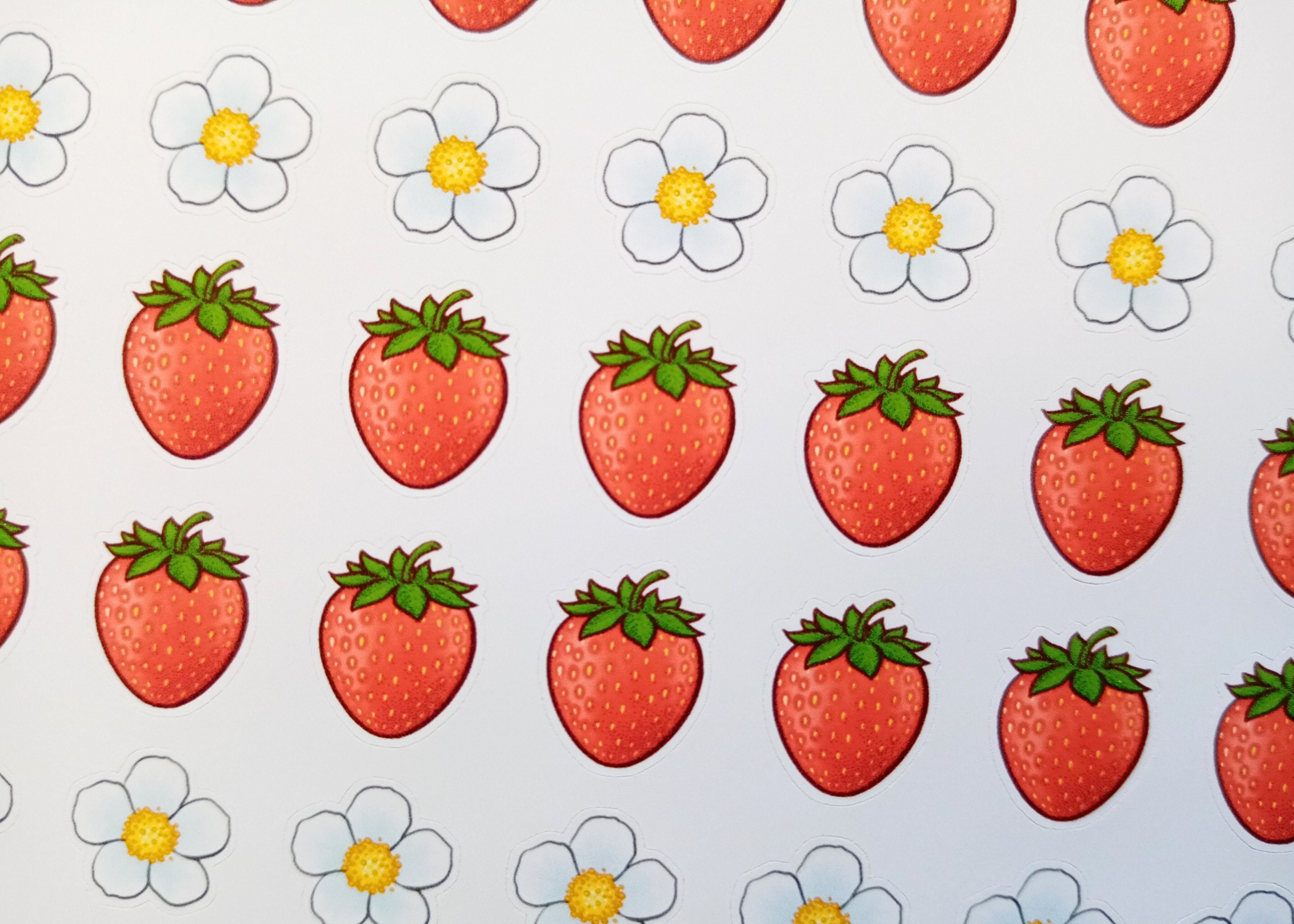 Mini Strawberry Stickers for Planners, 2 Sheets 4x7 Inches, Fruit ...