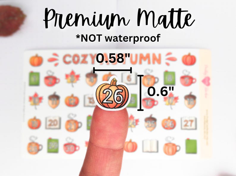Fall Weekly Date Cover Stickers for Happy Planner Autumn Themed Mini ...