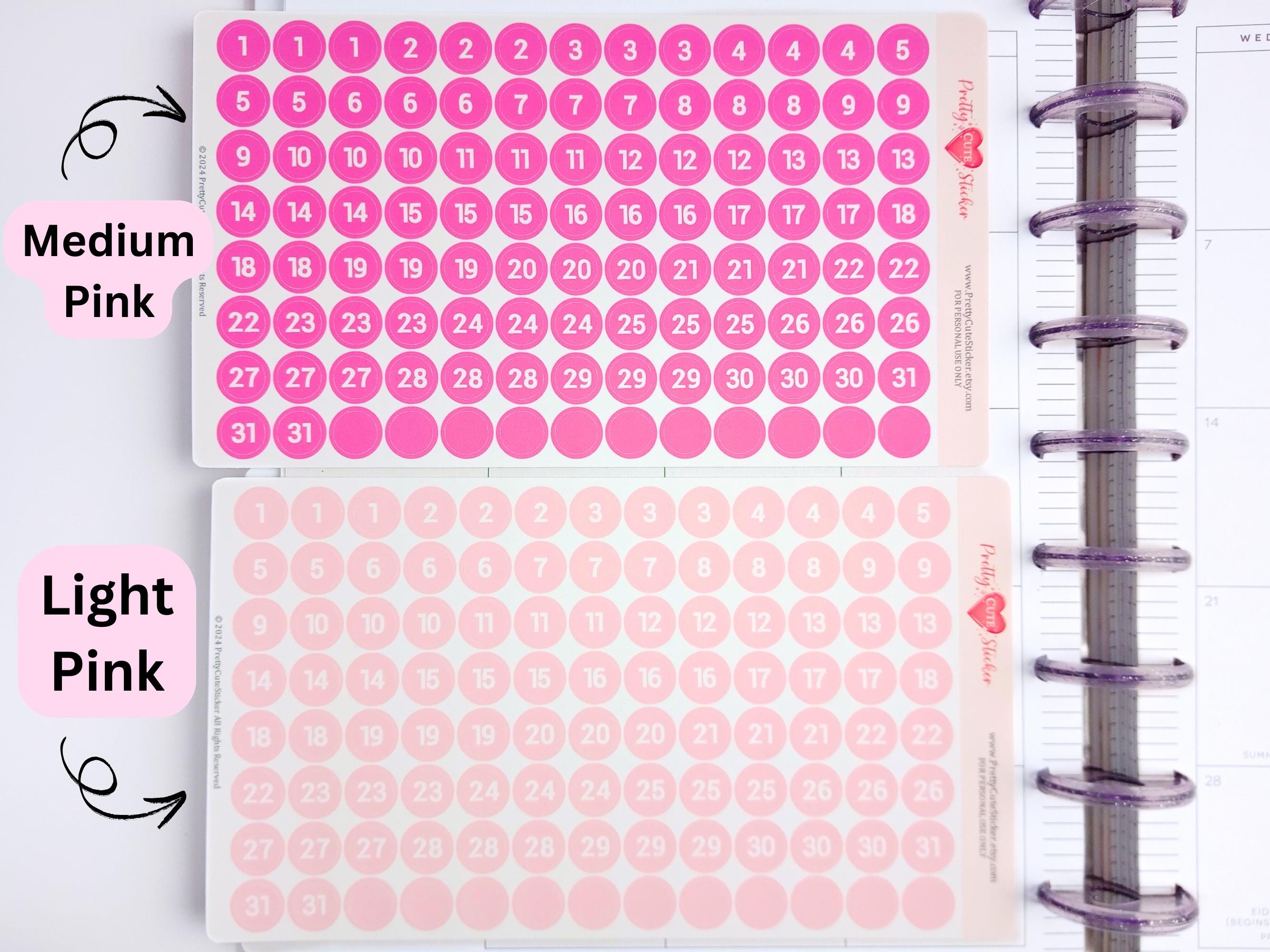 Date Calendar Stickers Monthly Date Dot Cover Sticker Color Choice ...