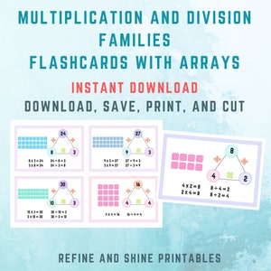 Printable Multiplication and Division Family Flashcards With ...