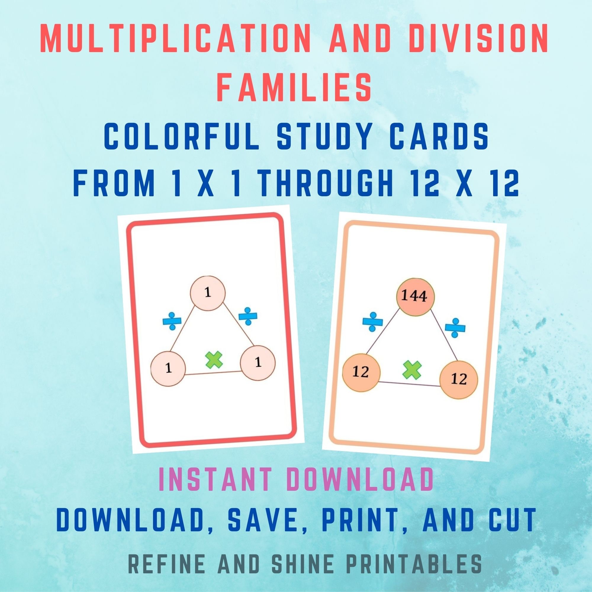Printable Multiplication and Division Fact Family Triangles Study ...