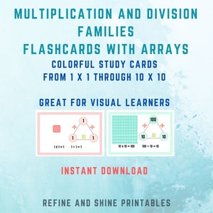 Printable Multiplication and Division Family Flashcards With ...