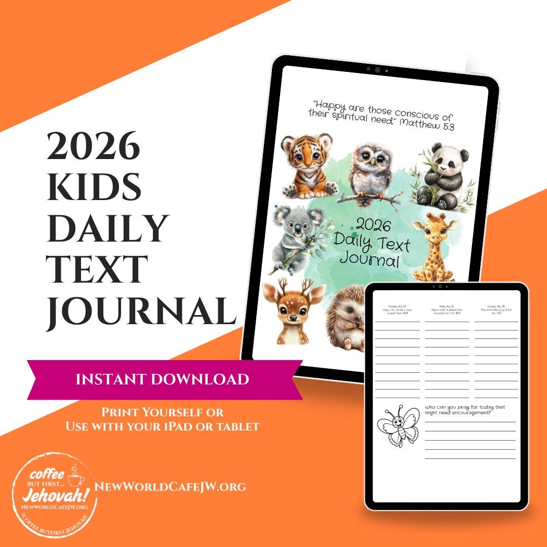 JW Kids 2026 Daily Text Journal Animal Theme -for Jehovah's Witnesses ...