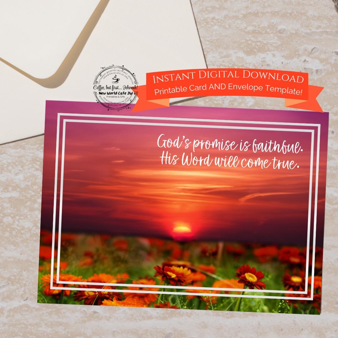 JW Sympathy Card God's Promise is Faithful ~ Printable Card & Envelope ...
