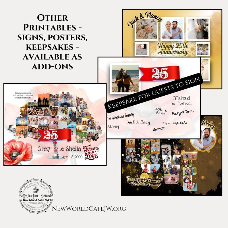 JW Wedding Anniversary Party Invitation and Printables Royal Blue ...