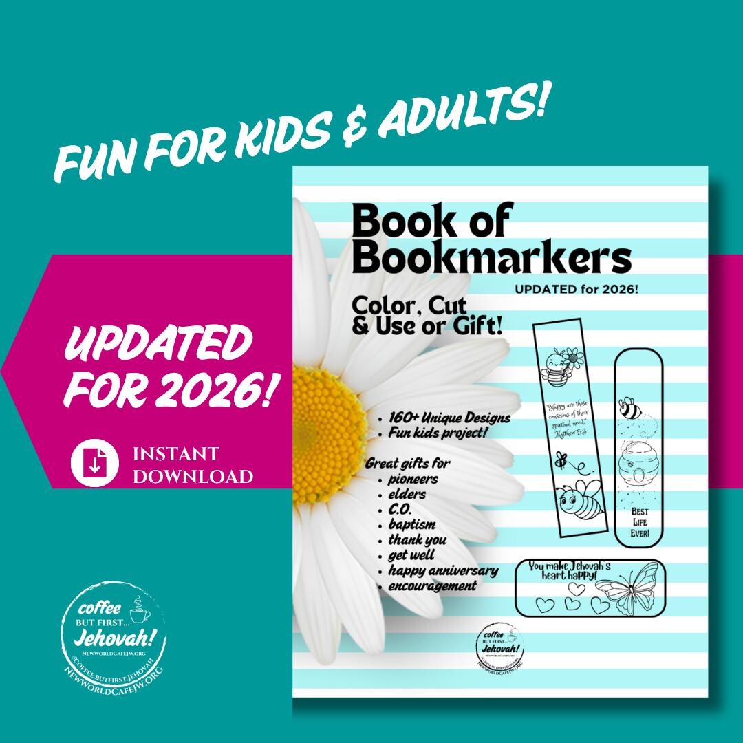 JW Coloring Bookmarks Printable | Fun DIY Bookmarks for Kids & Adults ...
