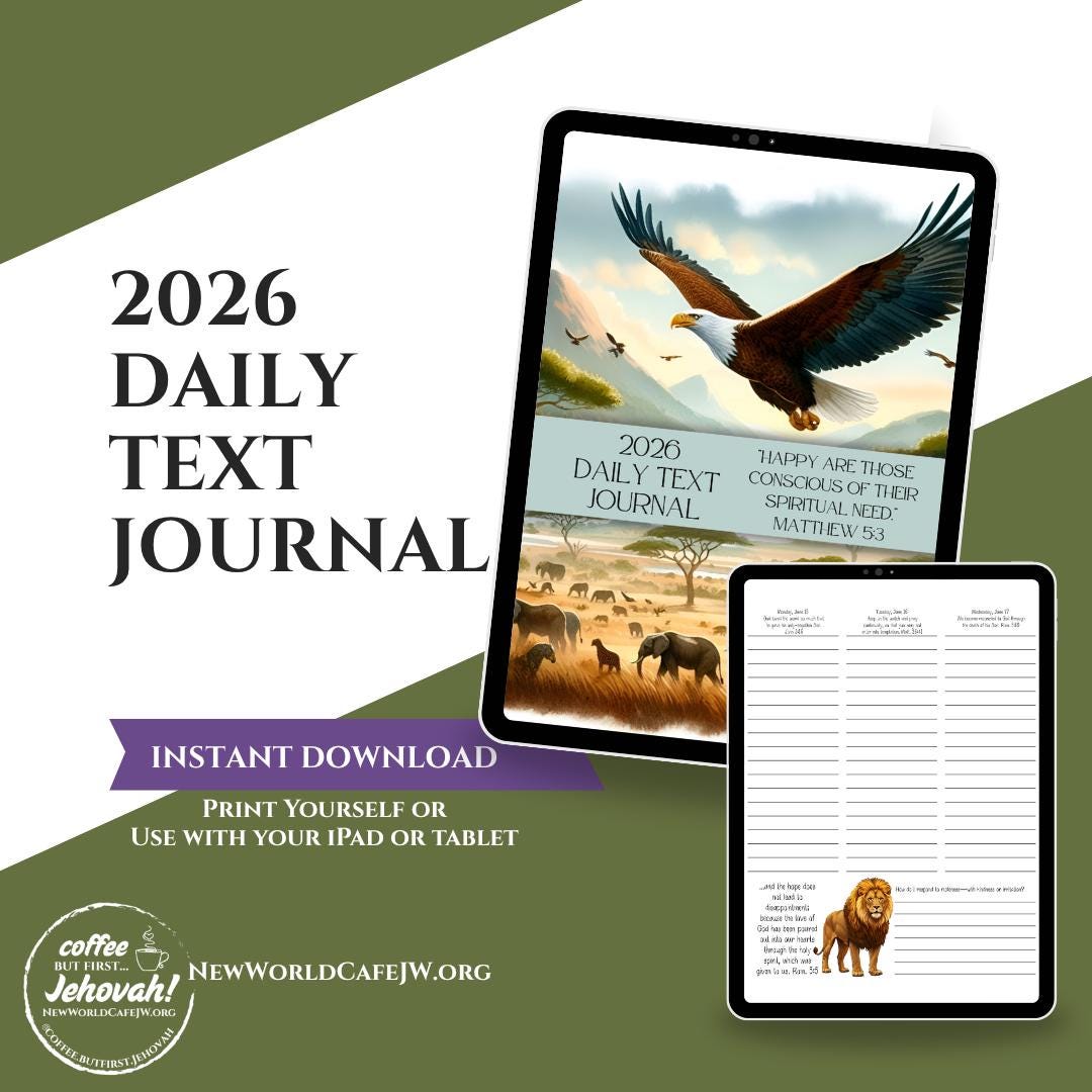 JW 2026 Daily Text Journal for Brothers With Spiritual Resilience Study ...