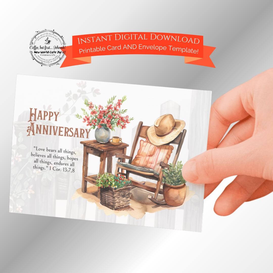 JW Happy Anniversary Country Western Theme - 5x7 Printable Card and ...