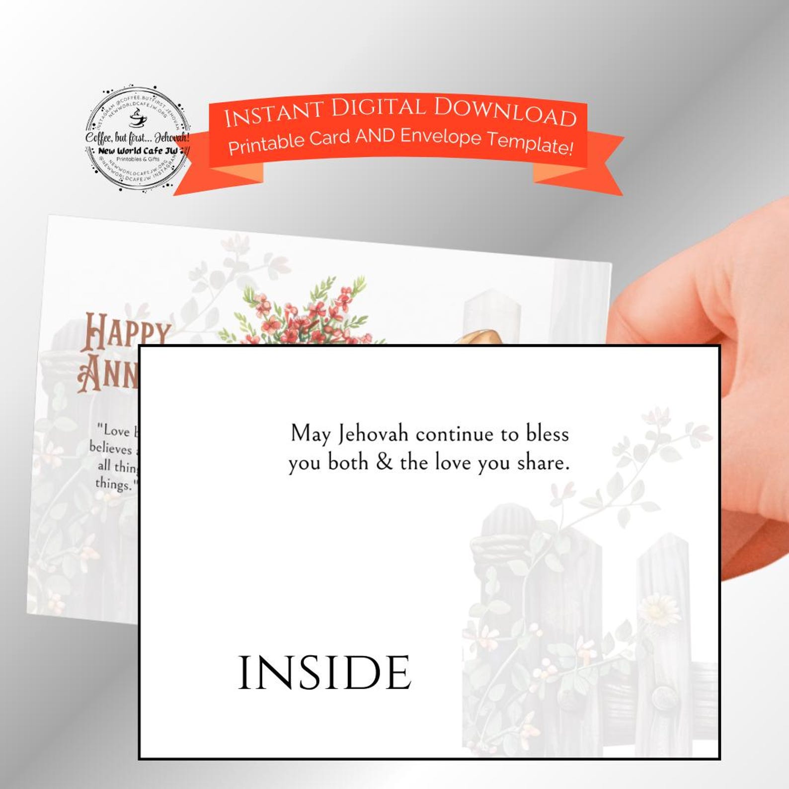 JW Happy Anniversary Country Western Theme - 5x7 Printable Card and ...