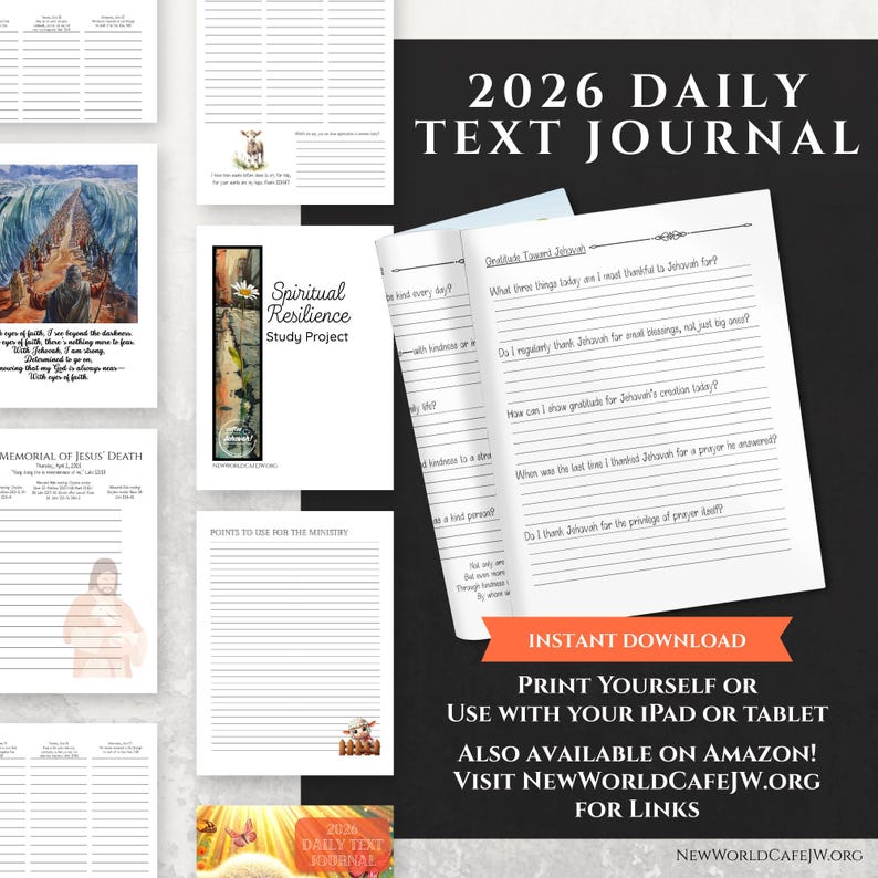 JW Daily Text Journal 2026, Prayer-gratitude, Spiritual Reflection ...