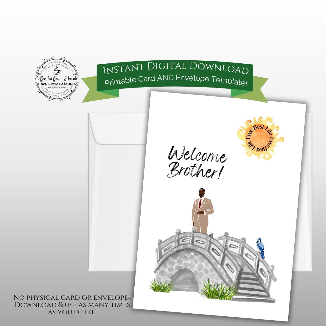 JW Baptism Card – Welcome Brother, Watercolor Design (digital Download ...