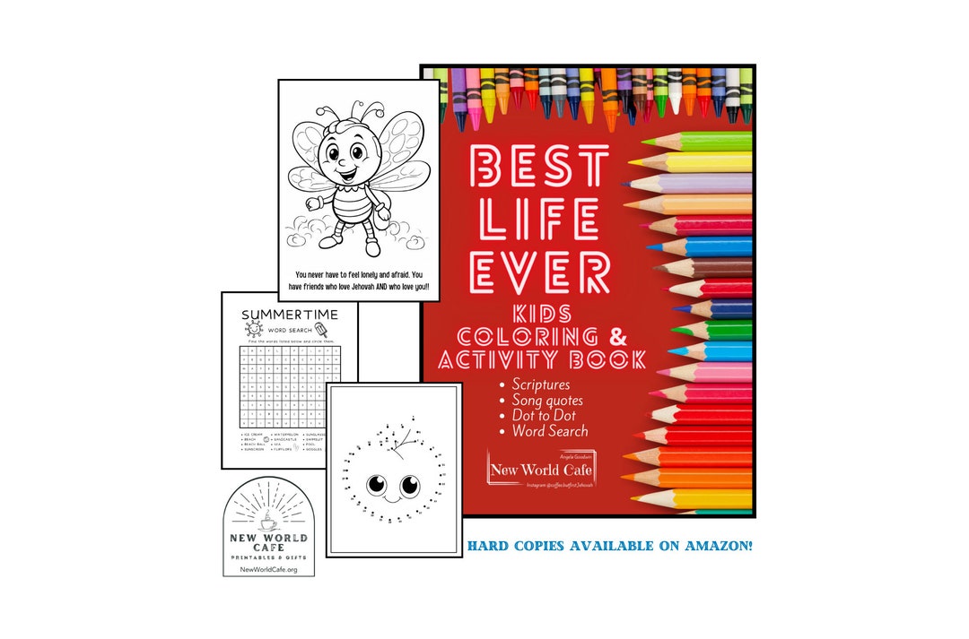 JW Kids Coloring Activity Book, Dot-to-dot, Word Search (digital ...