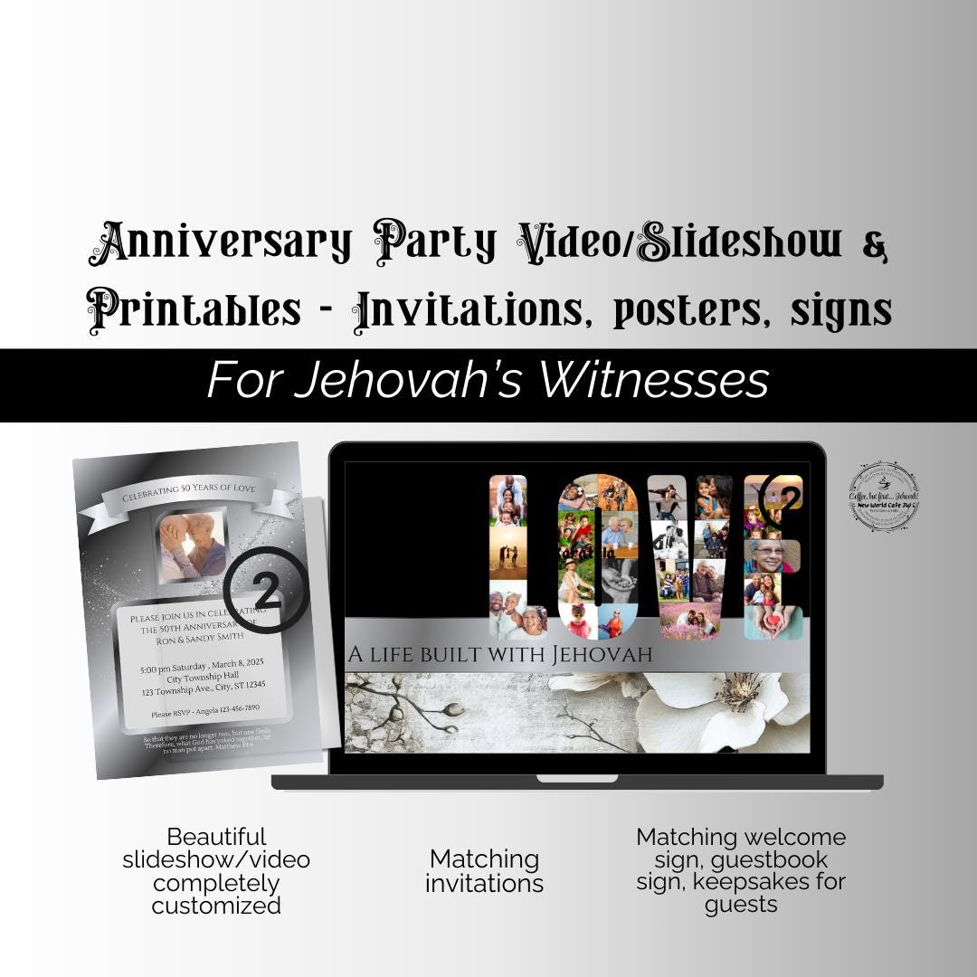 JW Anniversary Party Video-slideshow With Matching Invitations ...