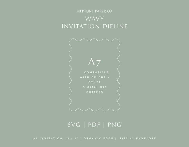 Wavy Dieline - A7 Invitation - SVG | PDF | PNG - Etsy